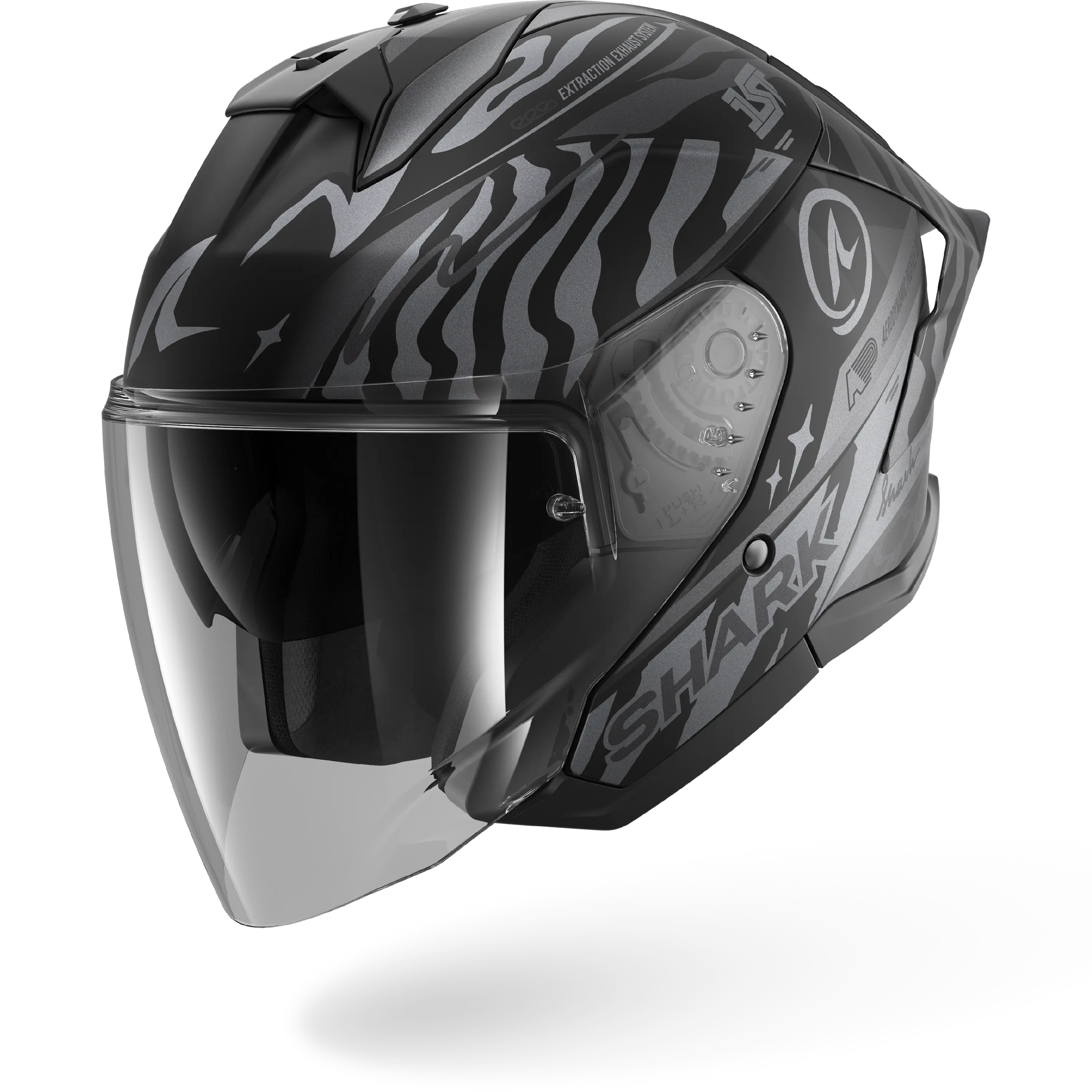 SKWAL JET CUP SPEED-FANCY Mat Black Anthracite Silver – Shark Helmets